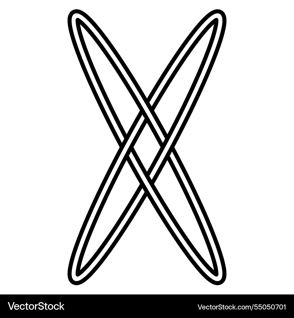 Logo letter x black and white intersecting oval Vector Image