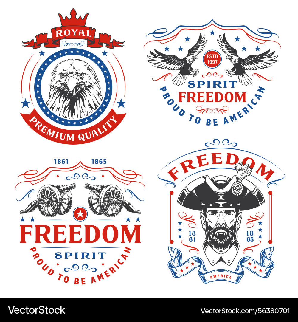 Patriotic vintage american graphics Royalty Free Vector