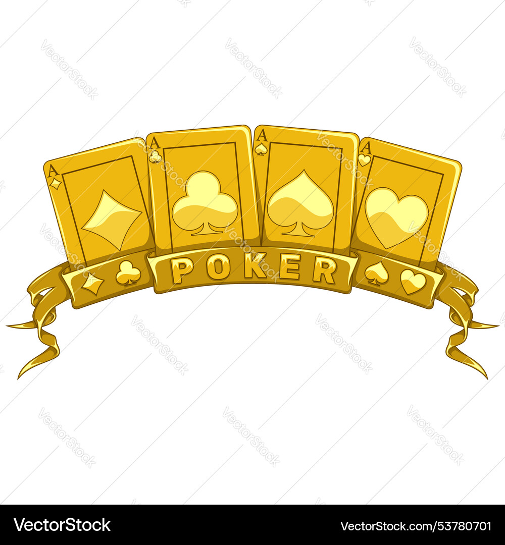 Poker hand surrounded with ribbons Royalty Free Vector Image