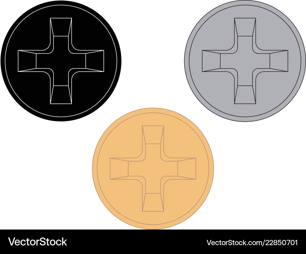 Screw drive head Royalty Free Vector Image - VectorStock