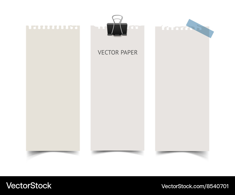 Set of vertical paper card banners realistic Vector Image