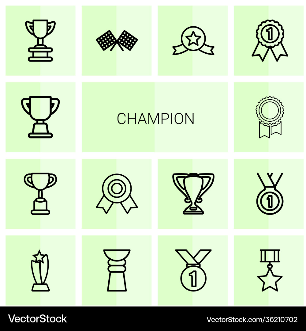 14 champion icons Royalty Free Vector Image - VectorStock