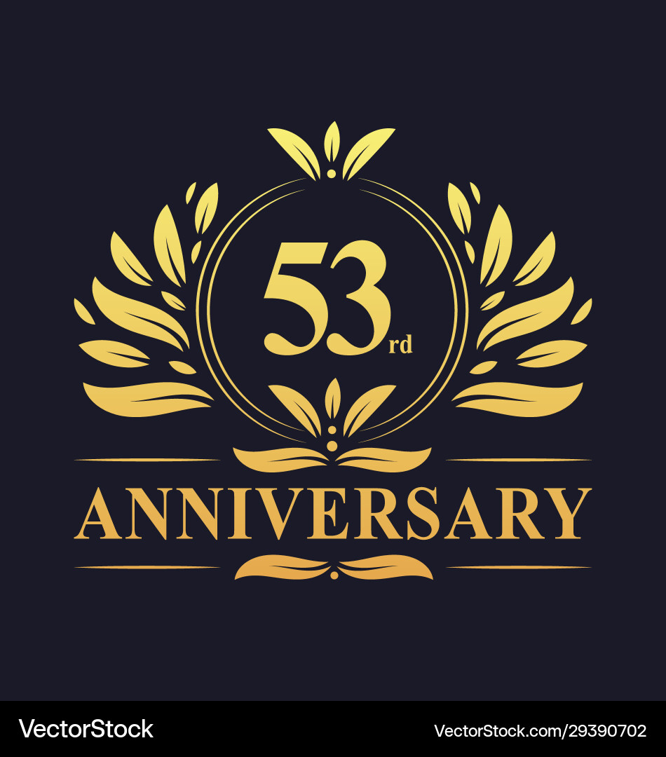 53rd anniversary logo 53 years design Royalty Free Vector