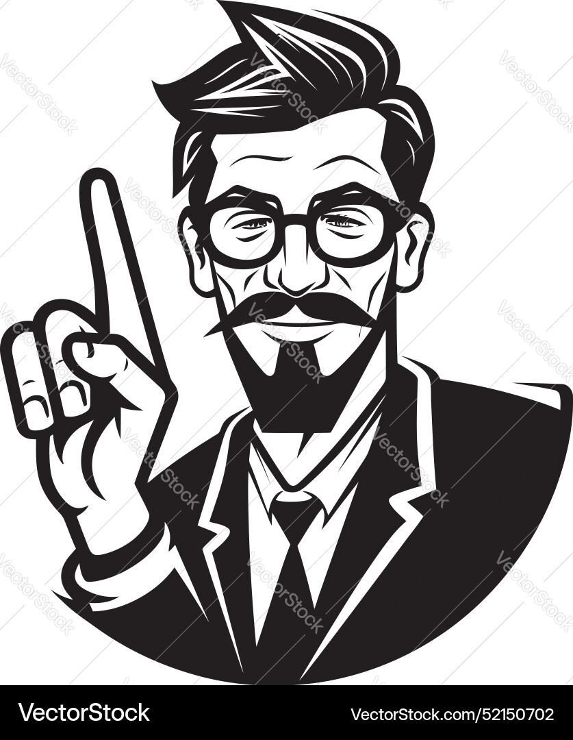 Animated gesture mans finger iconic emblem Vector Image