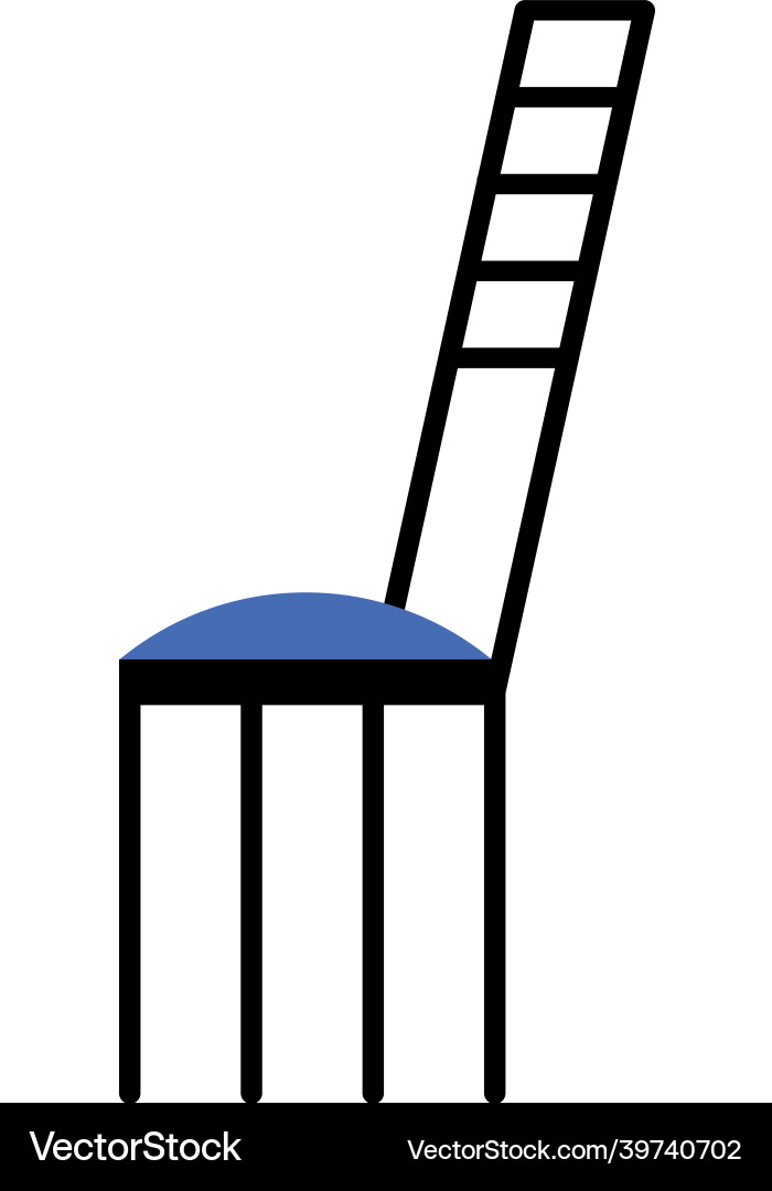 Blue chair furniture Royalty Free Vector Image