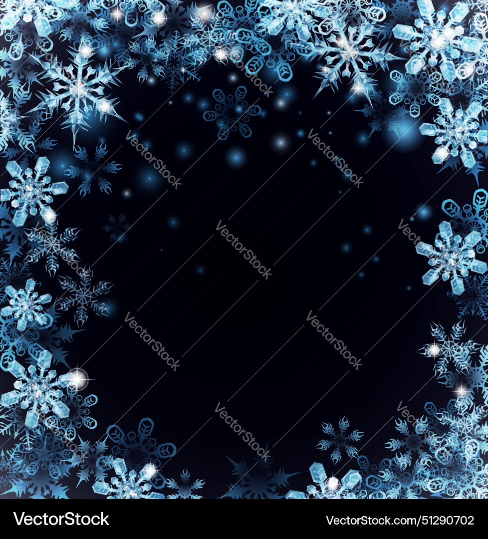 Blue christmas snowflakes background Royalty Free Vector