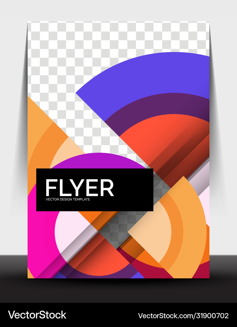 Circle design a4 flyer print template annual Vector Image