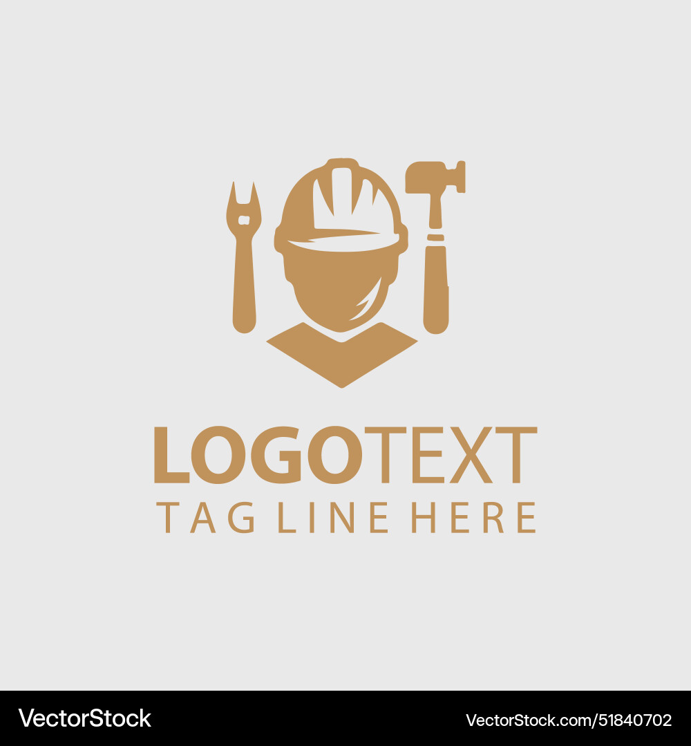 Construction worker logo Royalty Free Vector Image