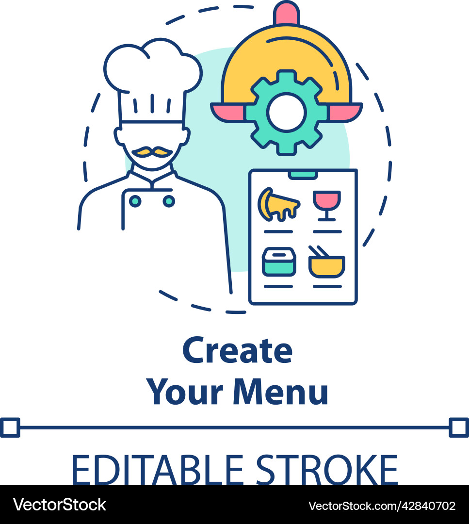 Create menu concept icon Royalty Free Vector Image