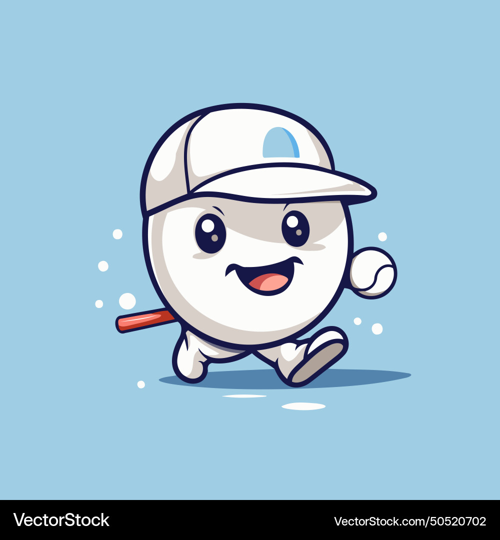 Cute baseball mascot character design Royalty Free Vector
