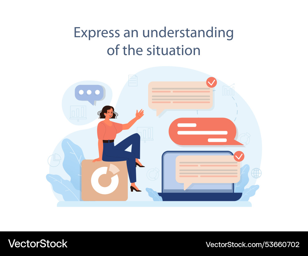 Express an understanding to deal with judgement Vector Image