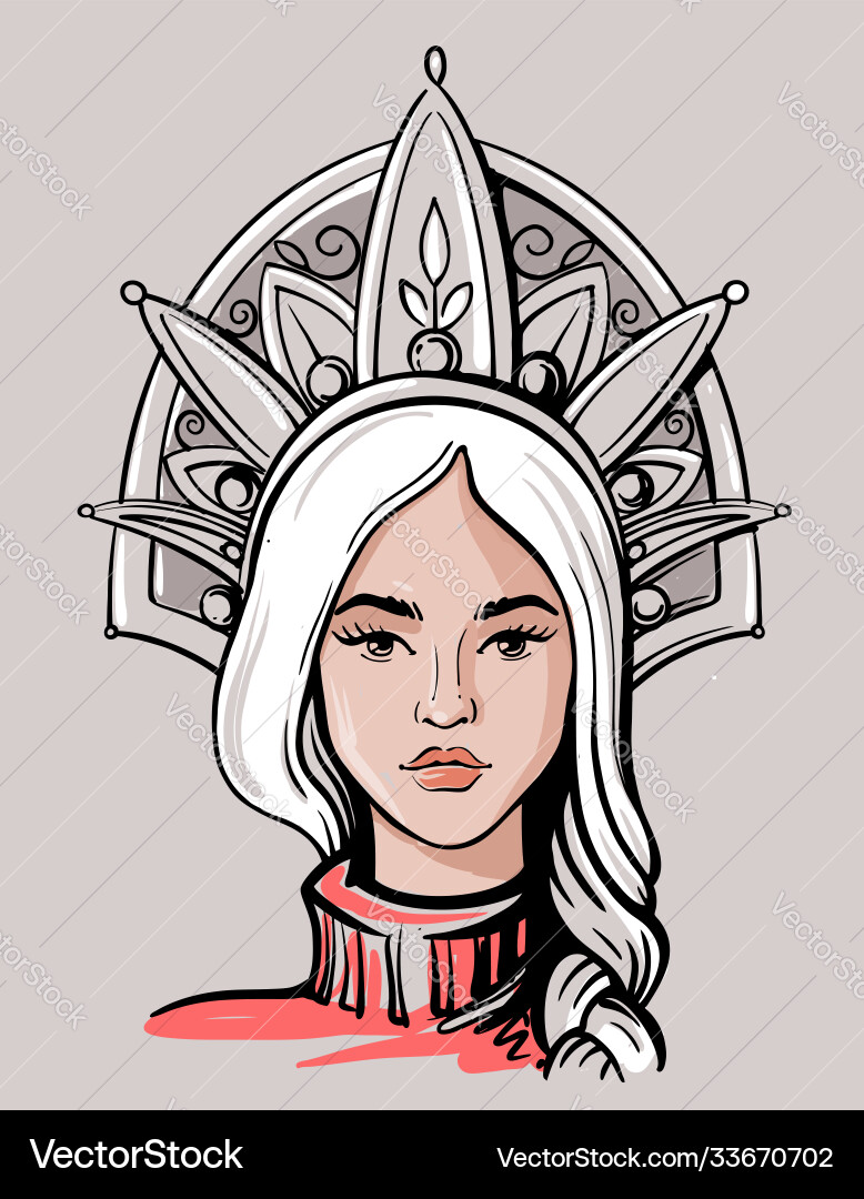 Gesicht schöne russische Mädchen avatar Vektorbild