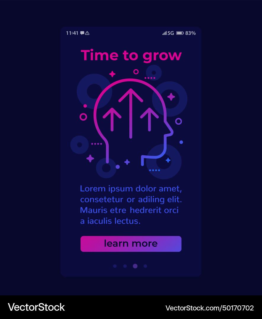 Growth mindset and self-improvement mobile banner Vector Image