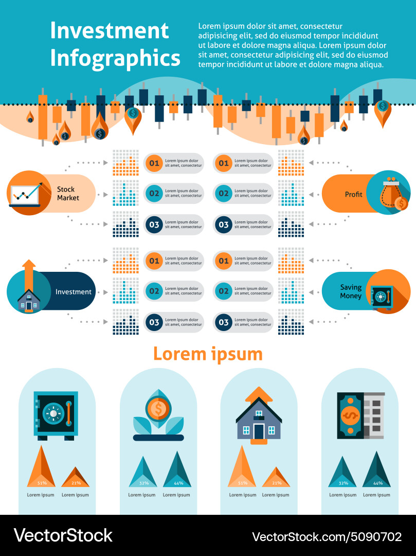 Investment infographics set Royalty Free Vector Image
