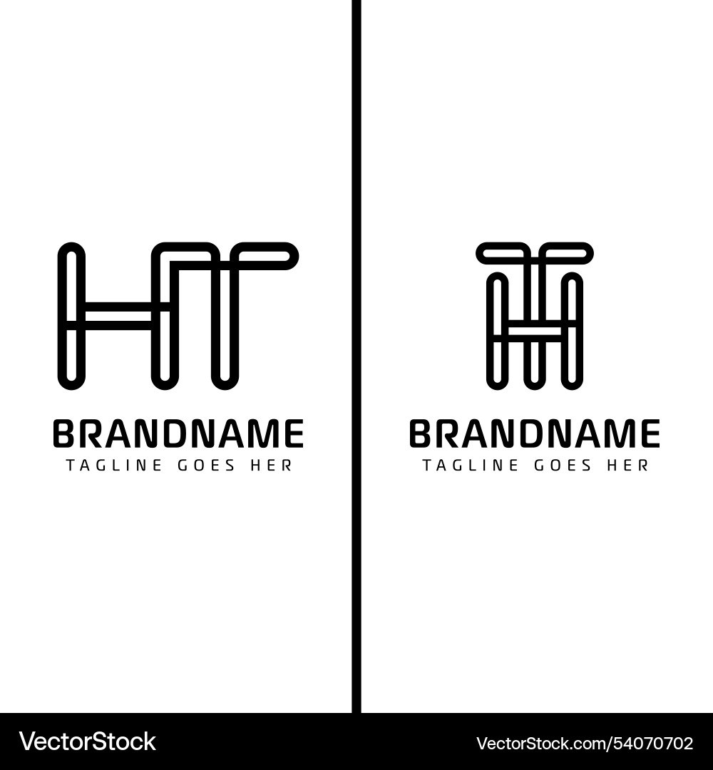 Letters ht and th monogram logo for business Vector Image