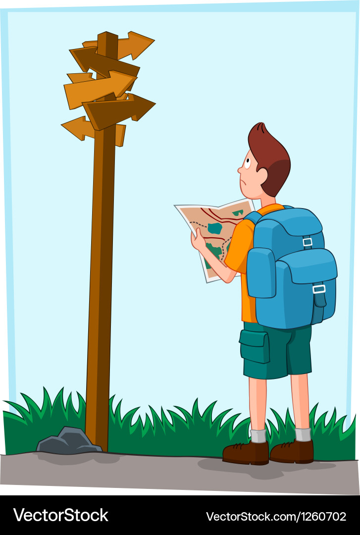 Lost Tourist Royalty Free Vector Image - VectorStock