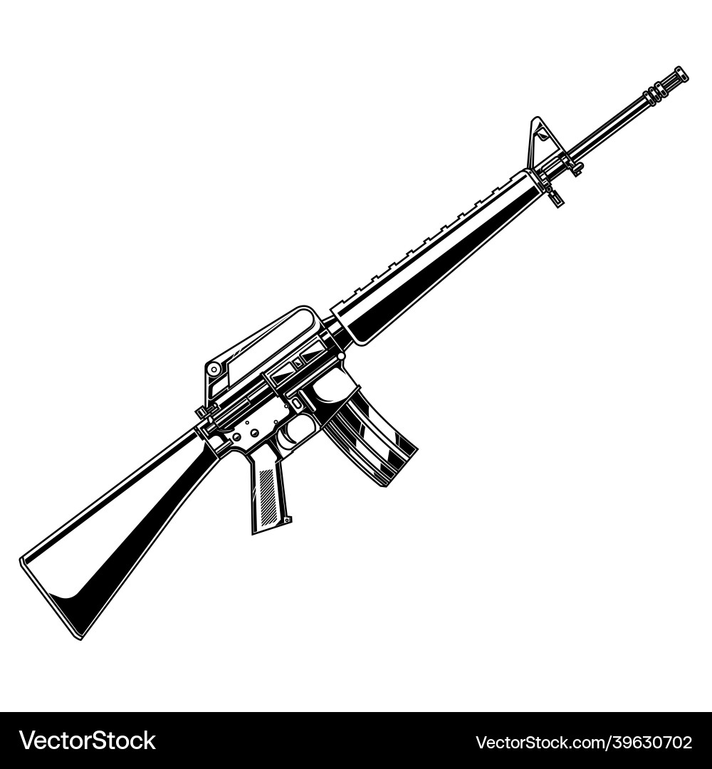 M16 A1 Assault Rifle Royalty Free Vector Image