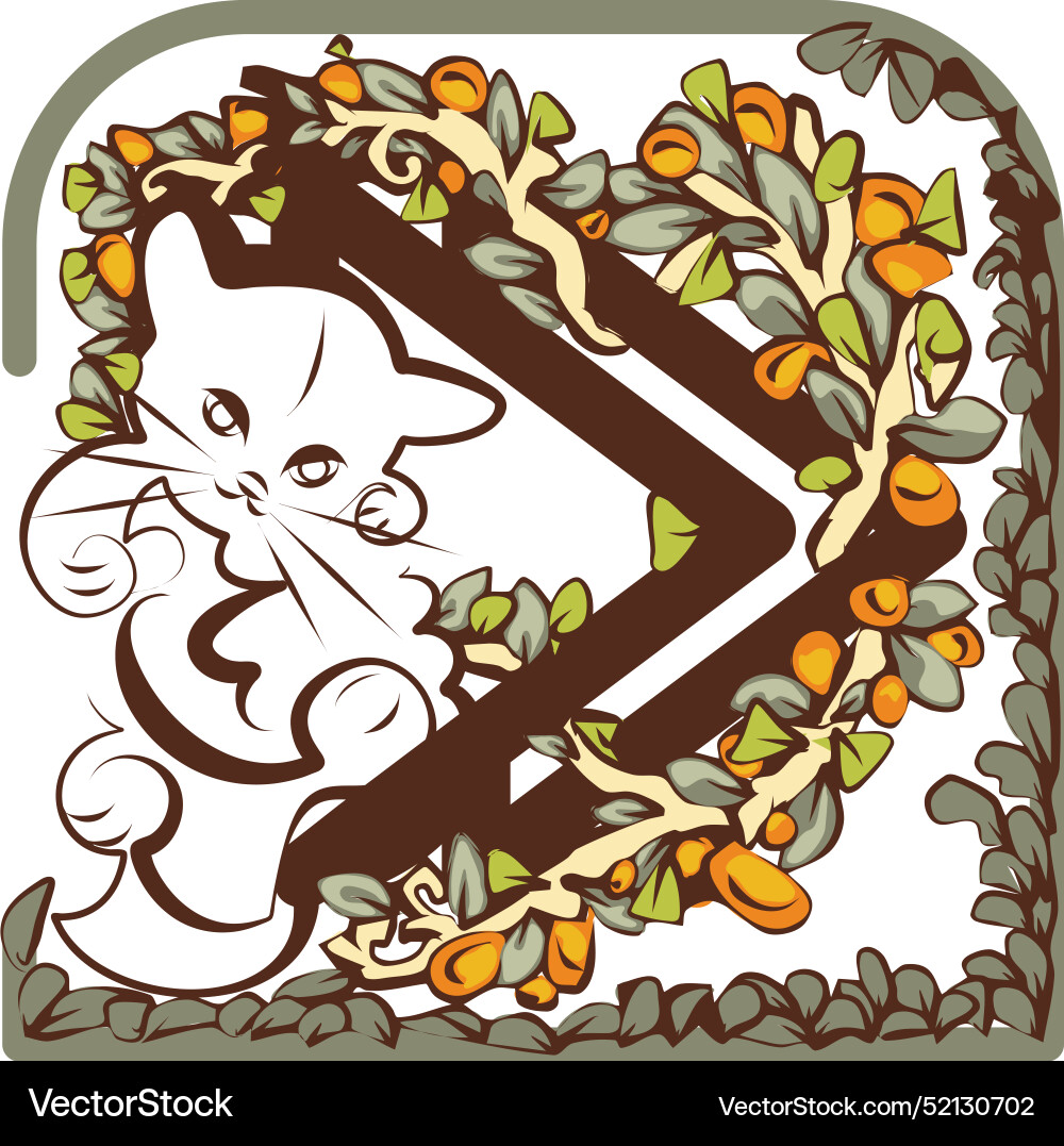 Media forward next skip icon with kitten Vector Image