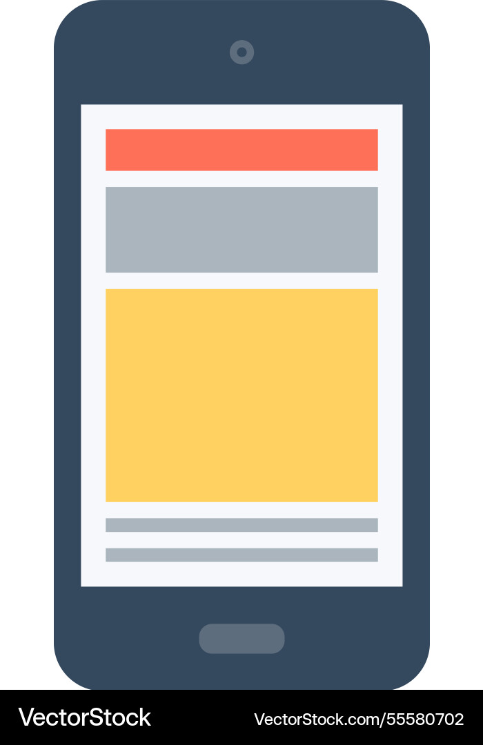 Mobile phone flat web icon Royalty Free Vector Image