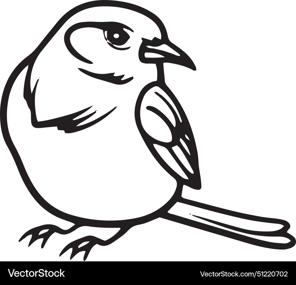 Monochrome bird isolated Royalty Free Vector Image
