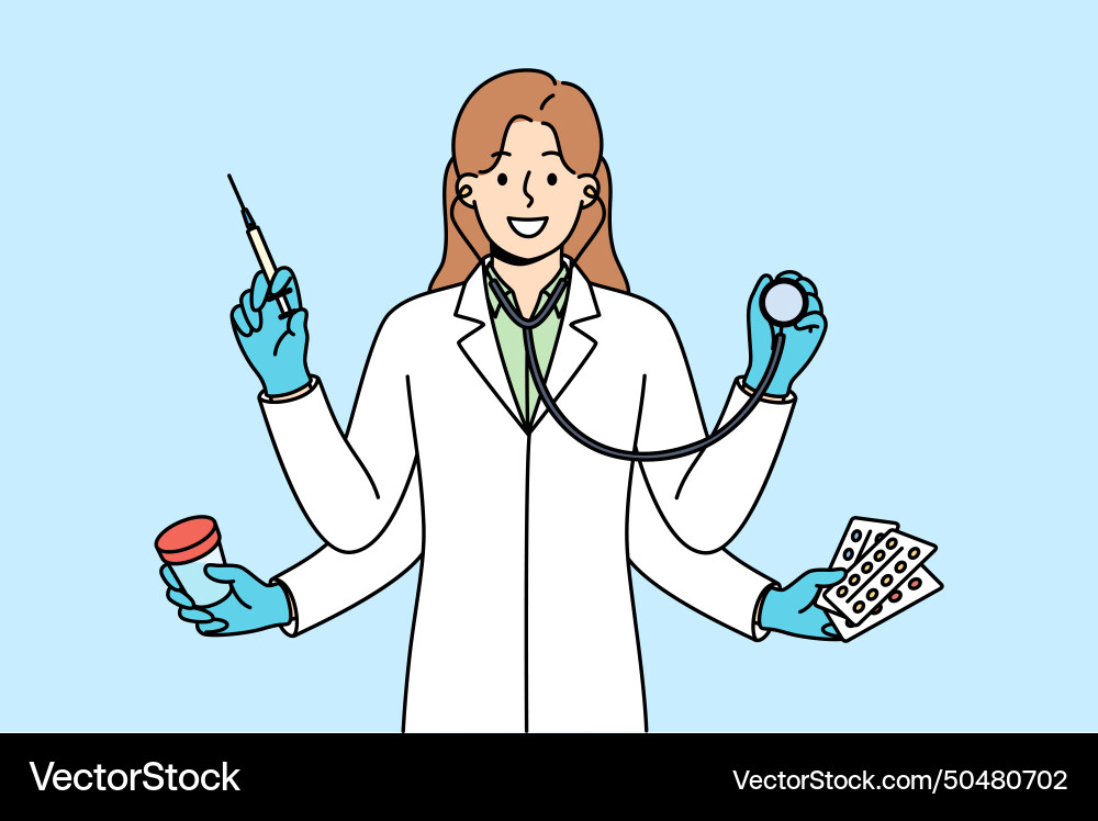 Nurse Multitasking Nursing Vector Images (89)