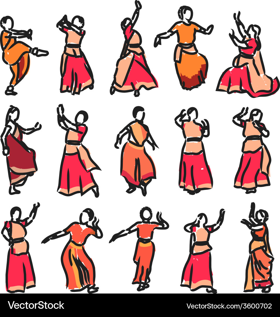 Indian Dancer Silhouette Vector Free Download