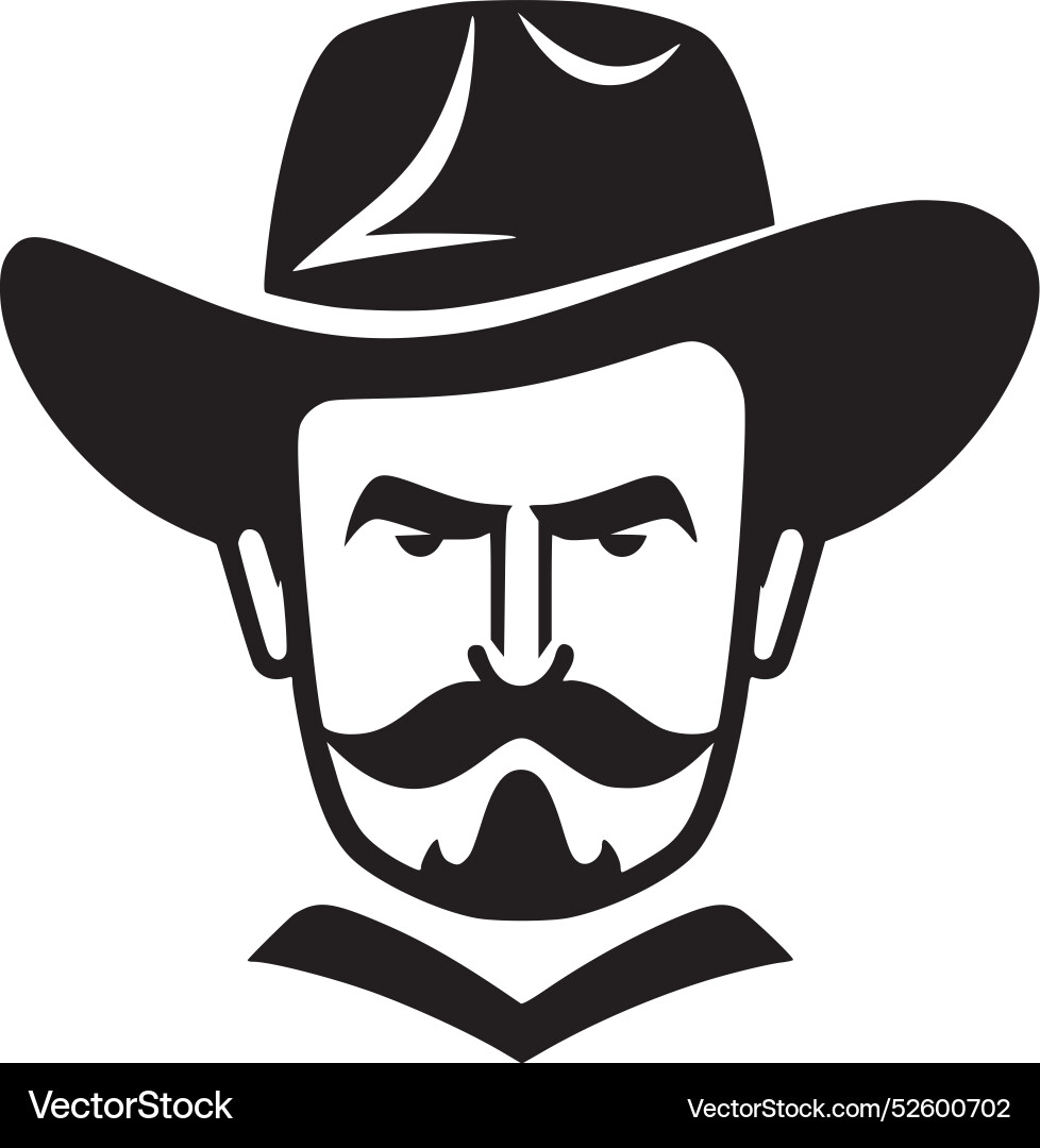 Western - minimalist and flat logo Royalty Free Vector Image