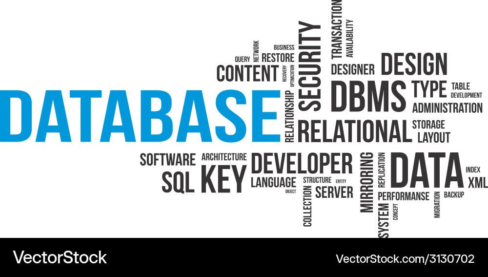 Word cloud database Royalty Free Vector Image - VectorStock