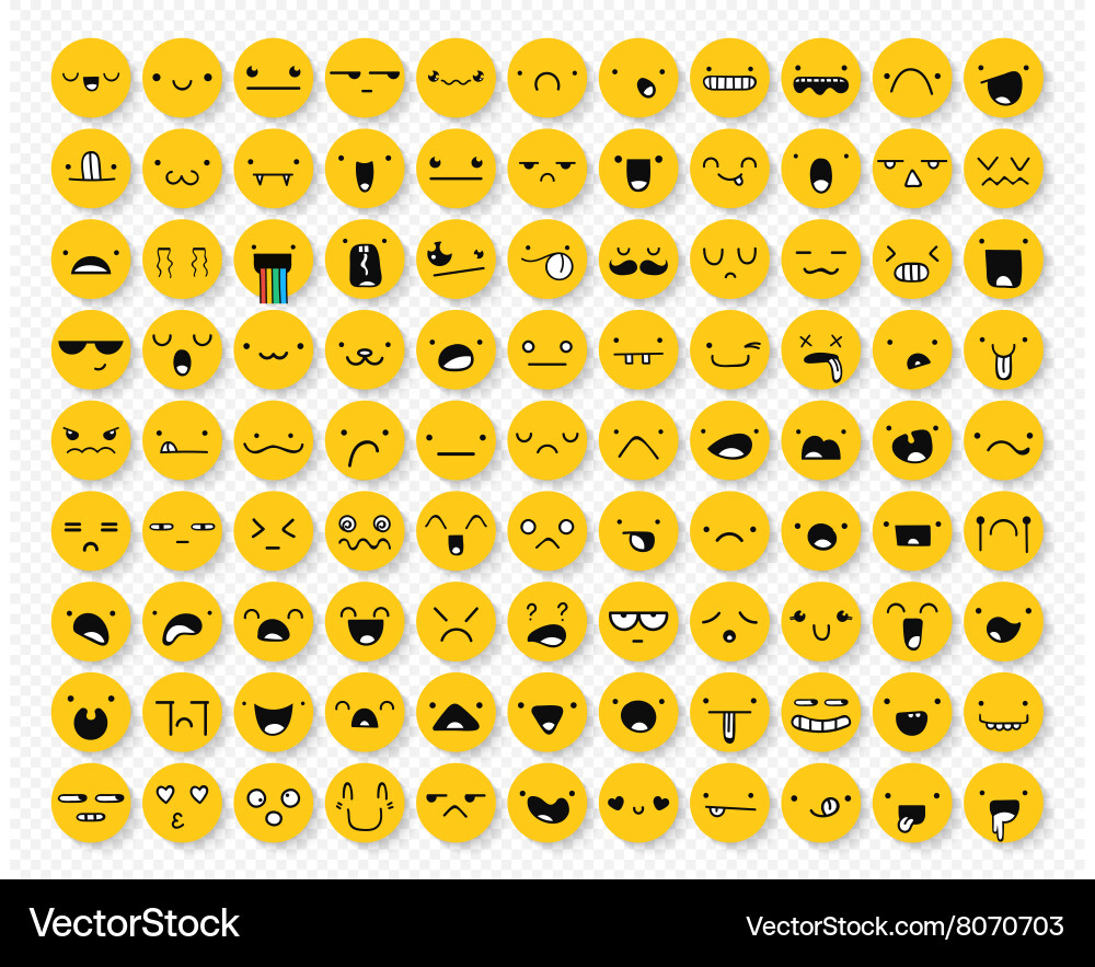 99 Yellow Emotion Icons Royalty Free Vector Image