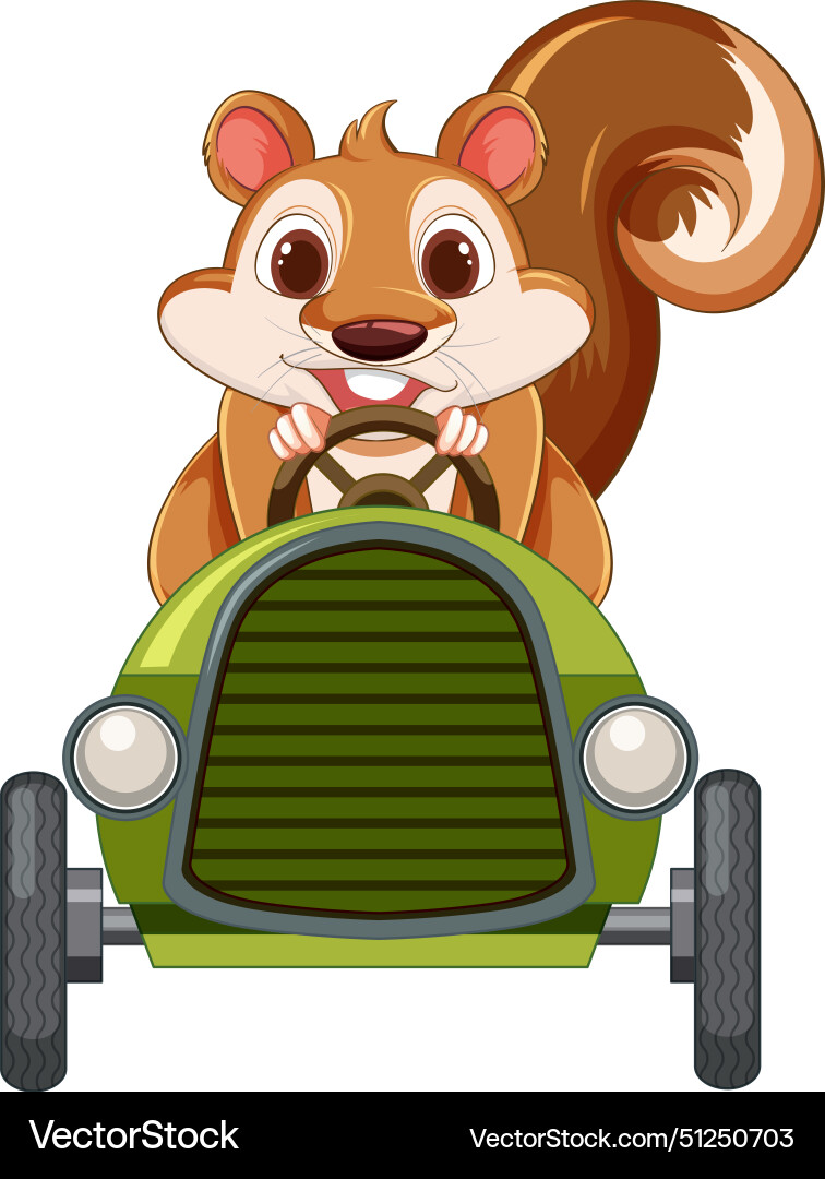 A squirrel in car Royalty Free Vector Image - VectorStock
