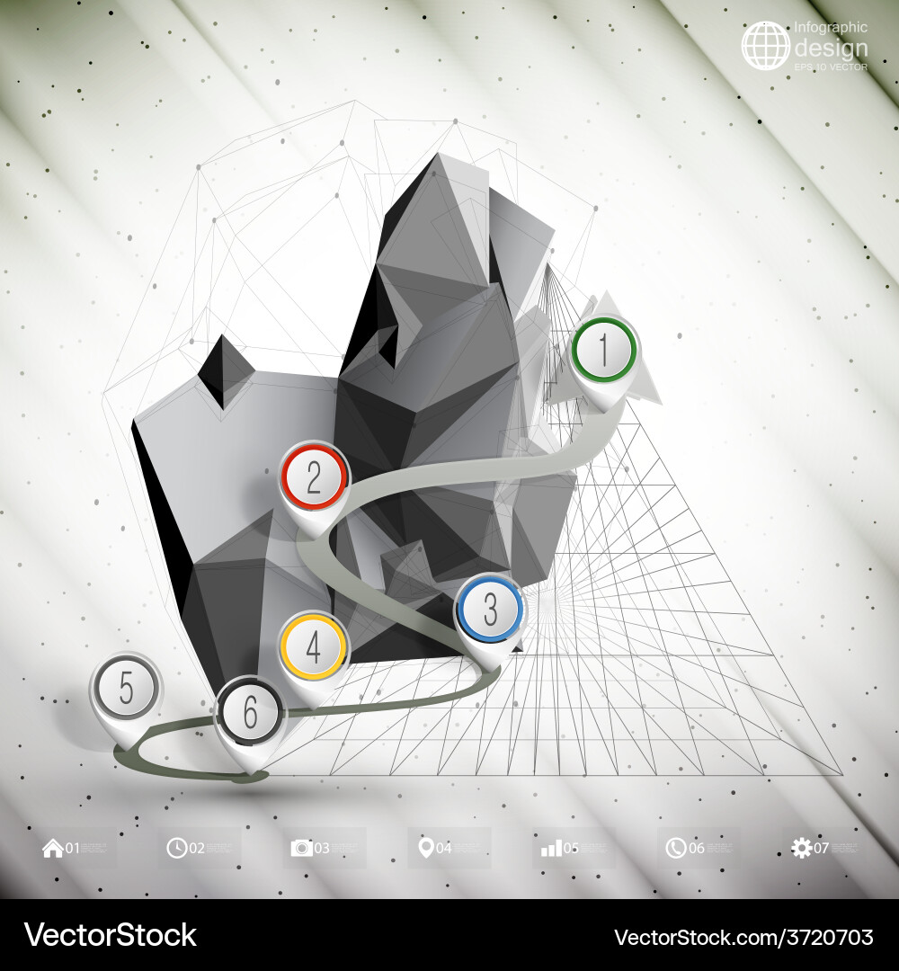 Arrow 3d to success infographic Royalty Free Vector Image