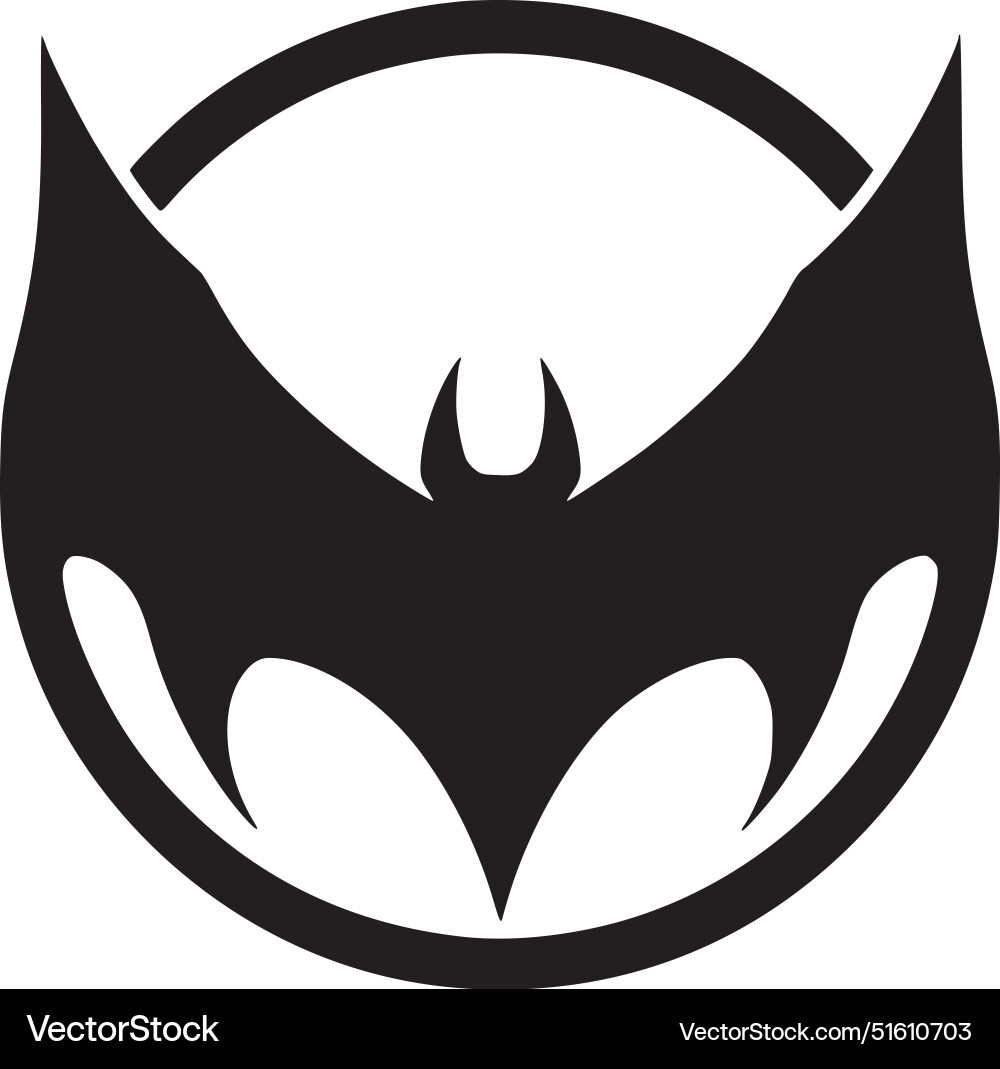 Bat - black and white Royalty Free Vector Image