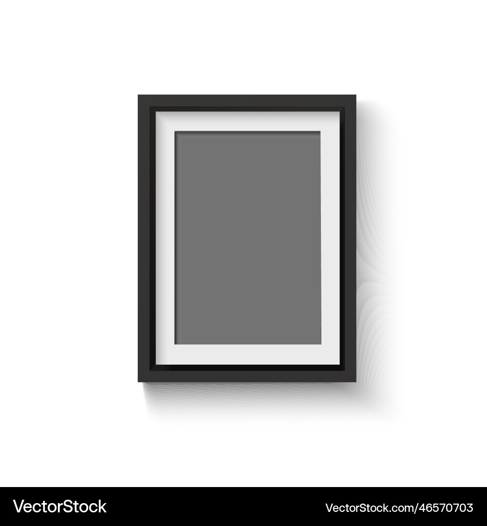 Black blank photo frame set empty pictures Vector Image
