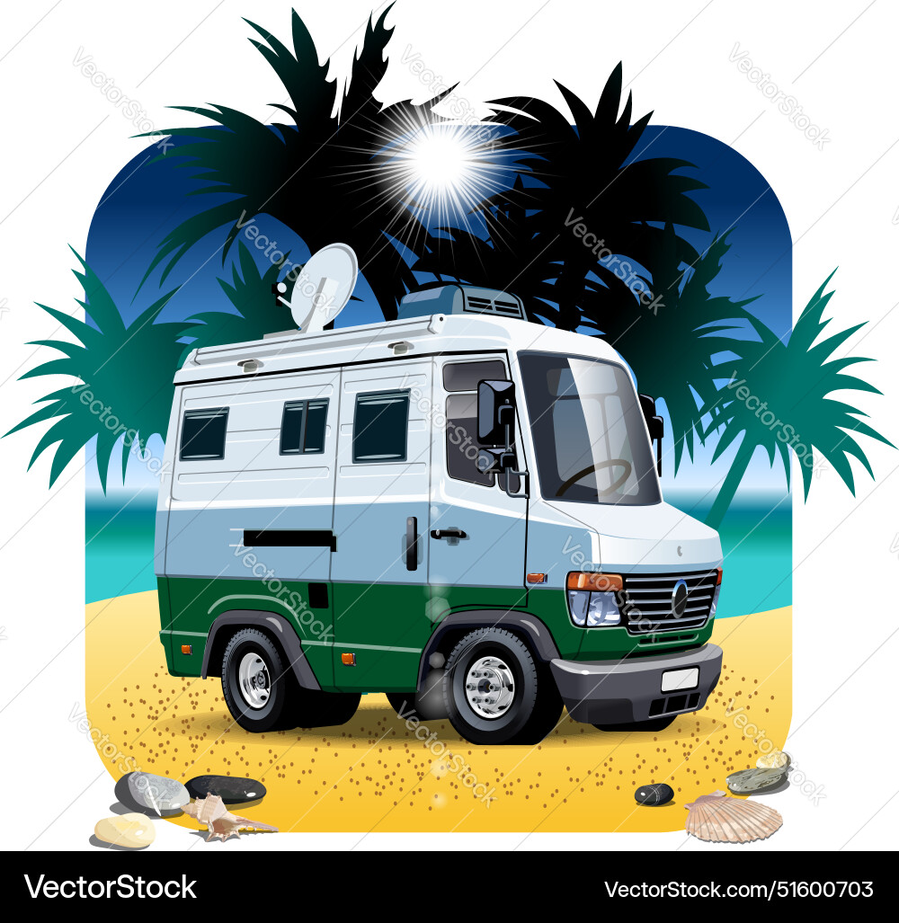 Cartoon camper van Royalty Free Vector Image - VectorStock