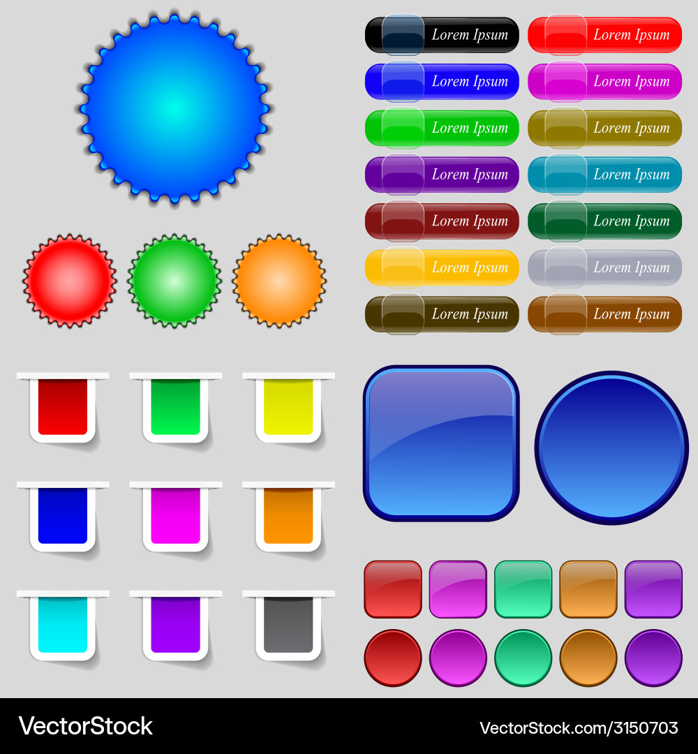 Colorful Button Collection Royalty Free Vector Image