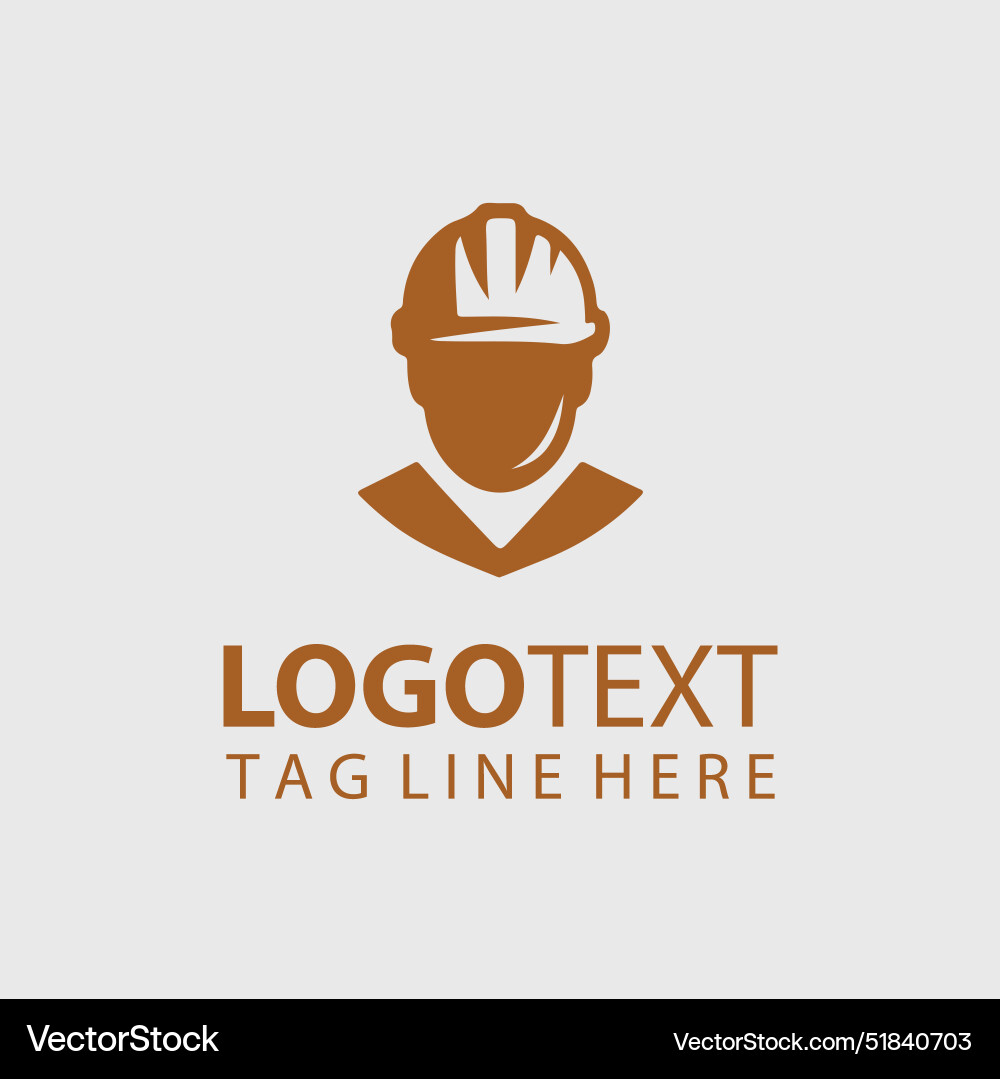 Construction worker logo Royalty Free Vector Image