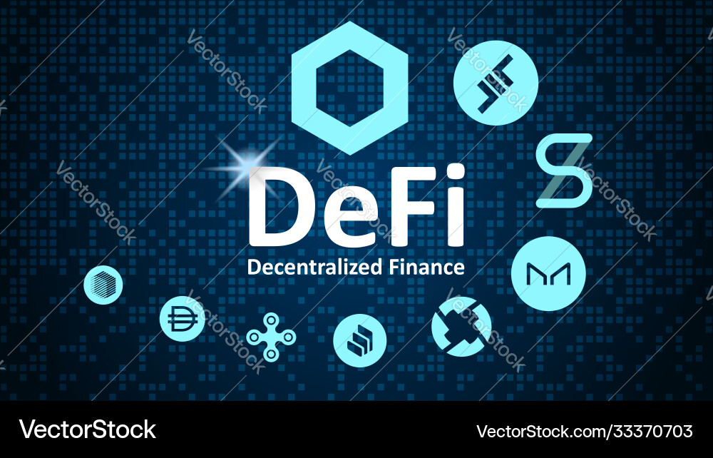 Defi - decentralized finance token symbols Vector Image