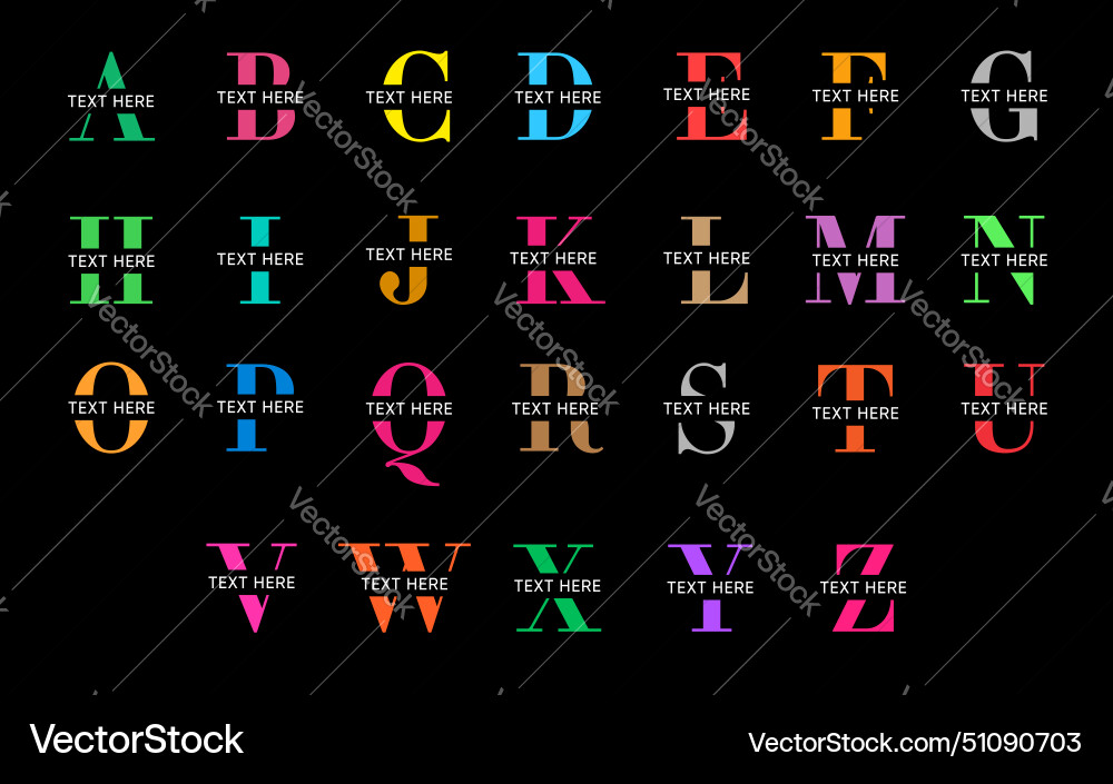 Elegant a to z typography font for logo designs Vector Image