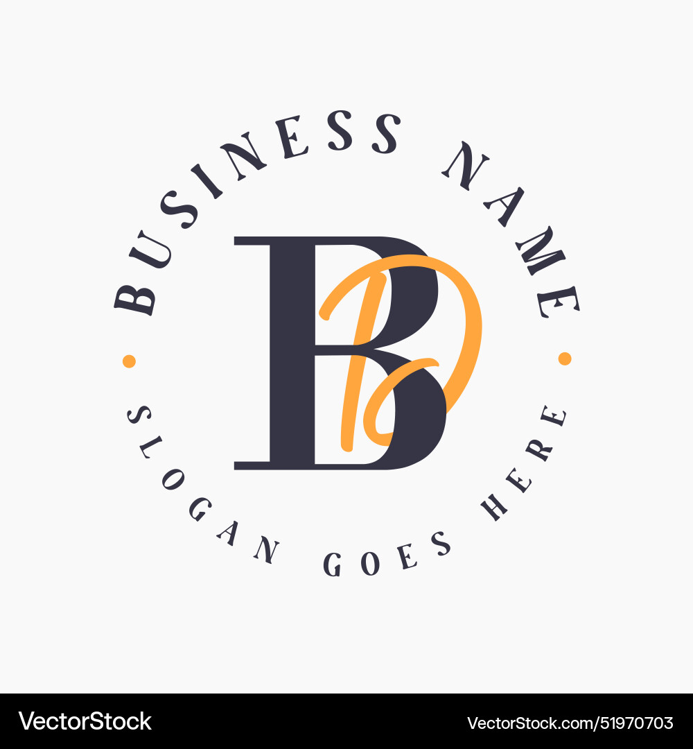 Elegant letter bd initials logo for corporate Vector Image