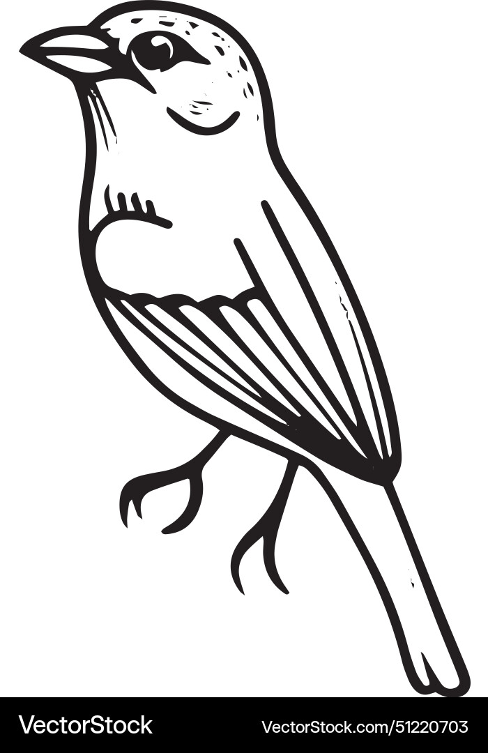 Monochrome bird isolated Royalty Free Vector Image