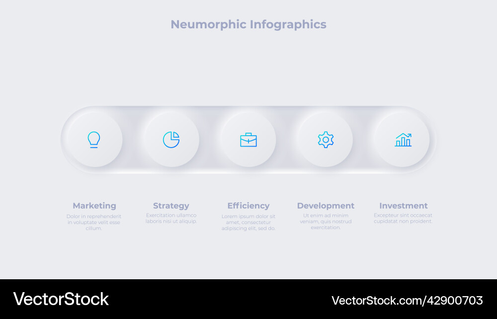 Neumorphic infographic timeline design template Vector Image