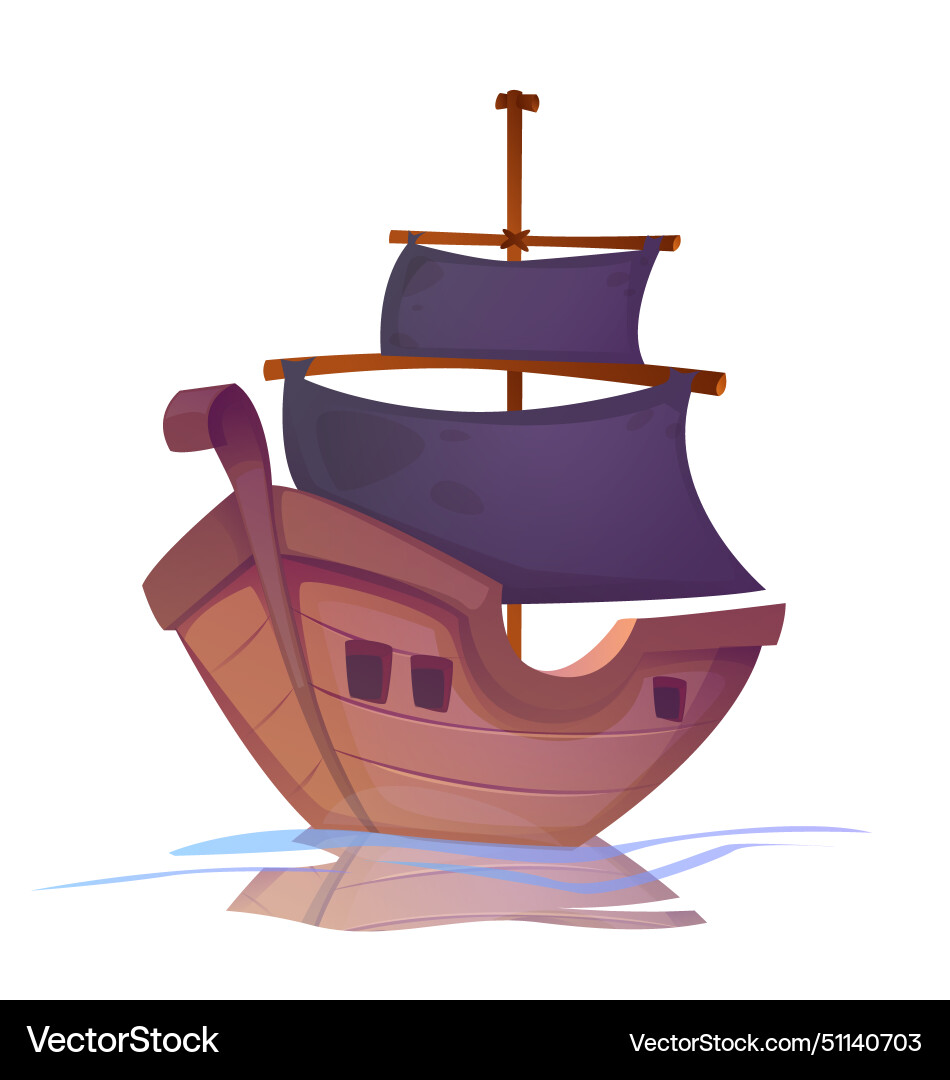 Old wooden ship Royalty Free Vector Image - VectorStock
