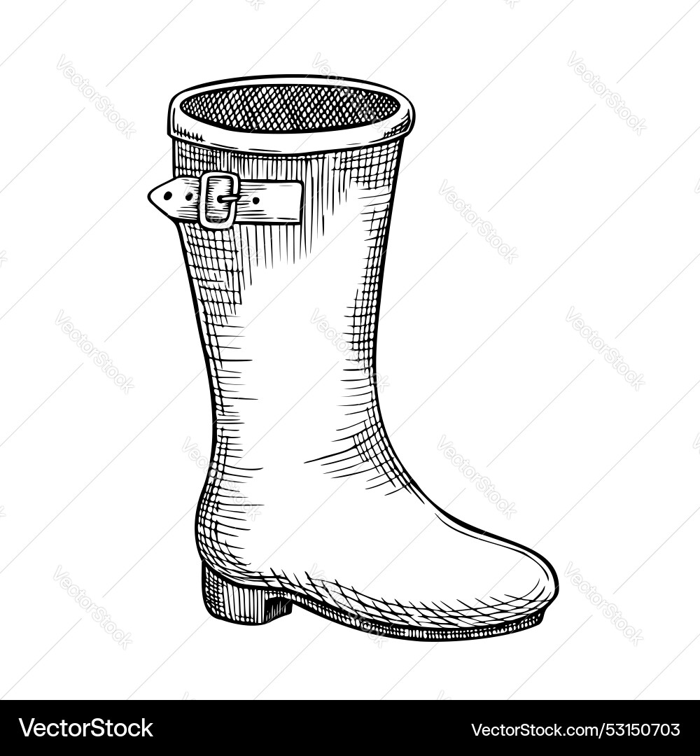 Rain rubber boot hand Royalty Free Vector Image