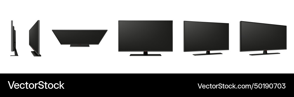 Smart tv television plasma screen realistic Vector Image