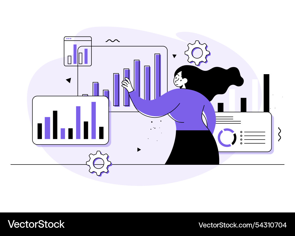 Business data analytics flat Royalty Free Vector Image