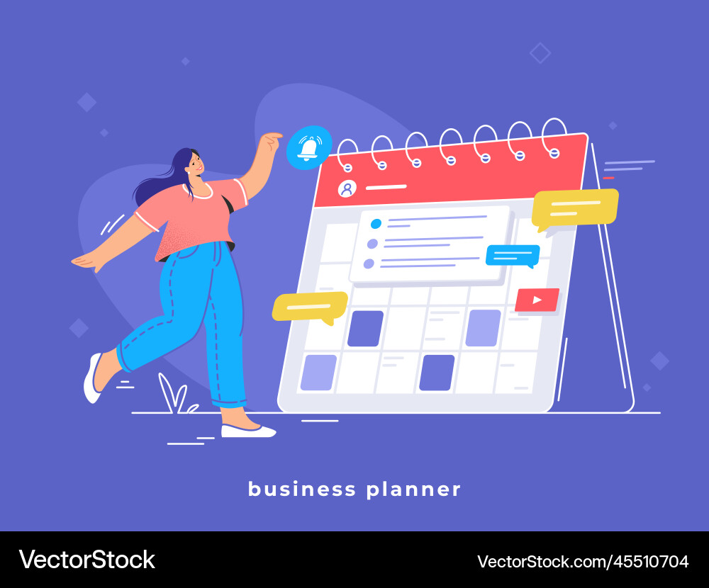 Calendar business planning and daily schedule Vector Image