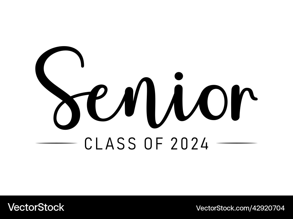 Calligraphy simple black ink lettering senior Vector Image