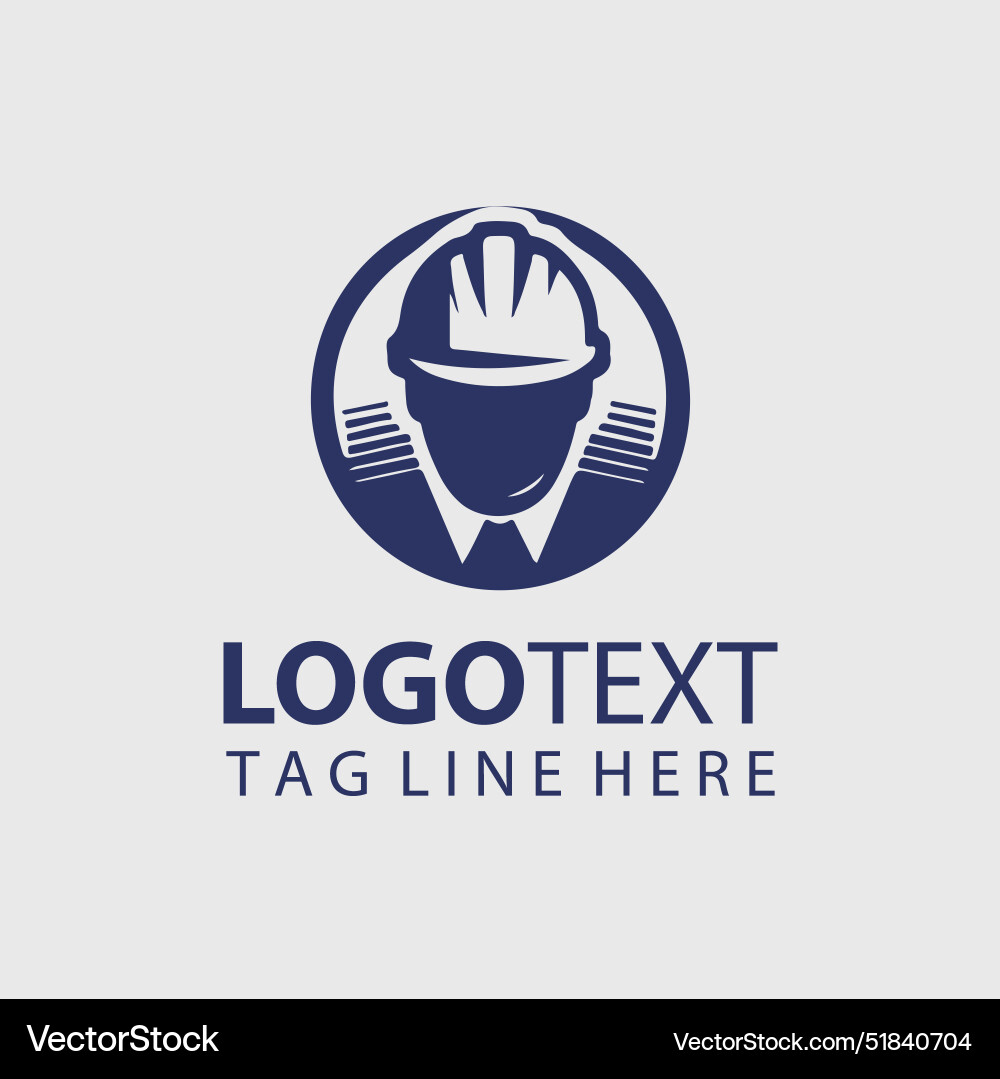 Construction worker logo Royalty Free Vector Image