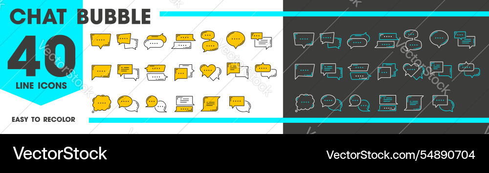 Dialogue balloon chat and speech bubble icons Vector Image