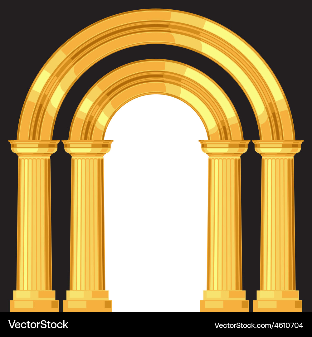 Doric realistic antique greek arch with columns Vector Image